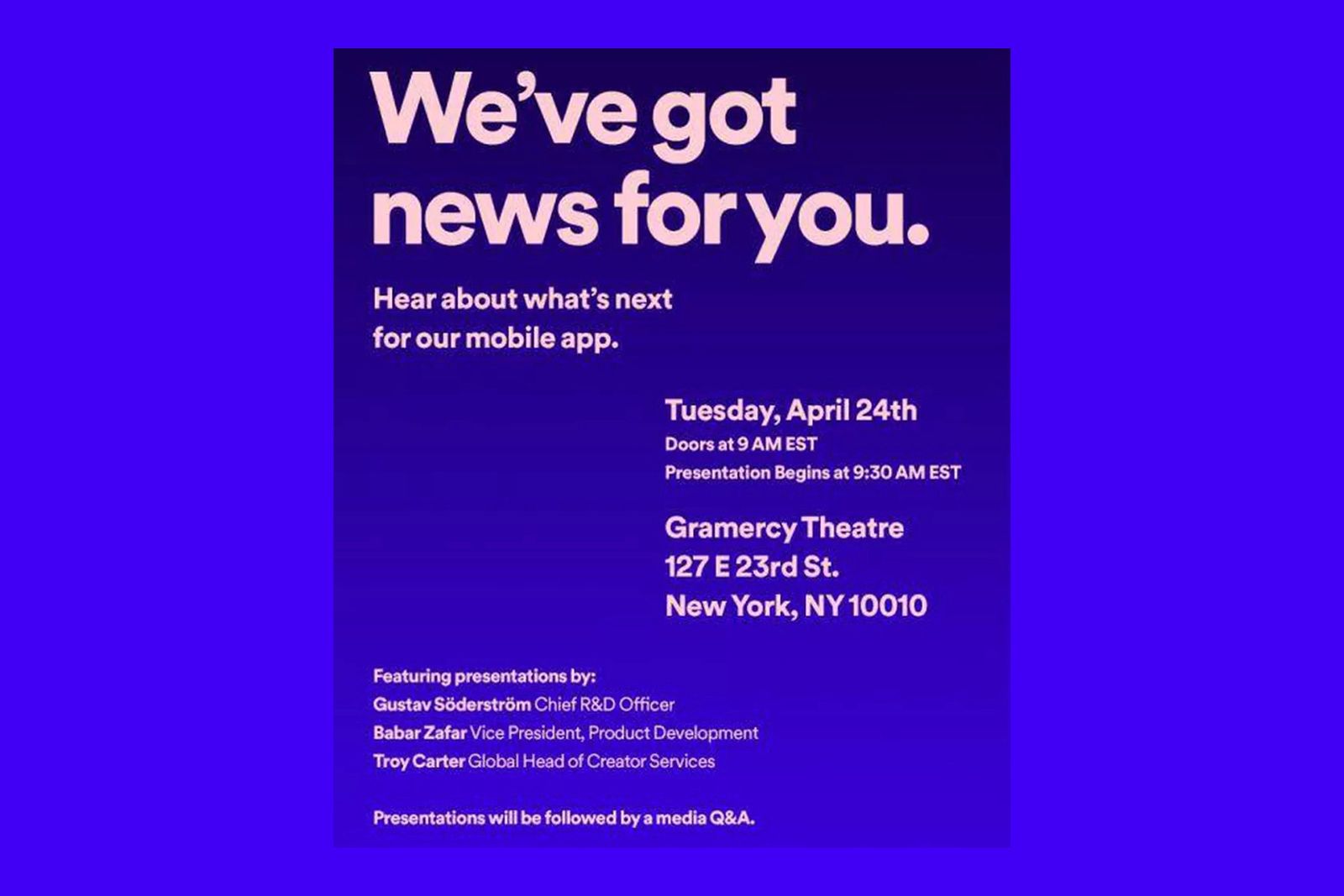 Here's what we're expecting from Spotify's launch event today