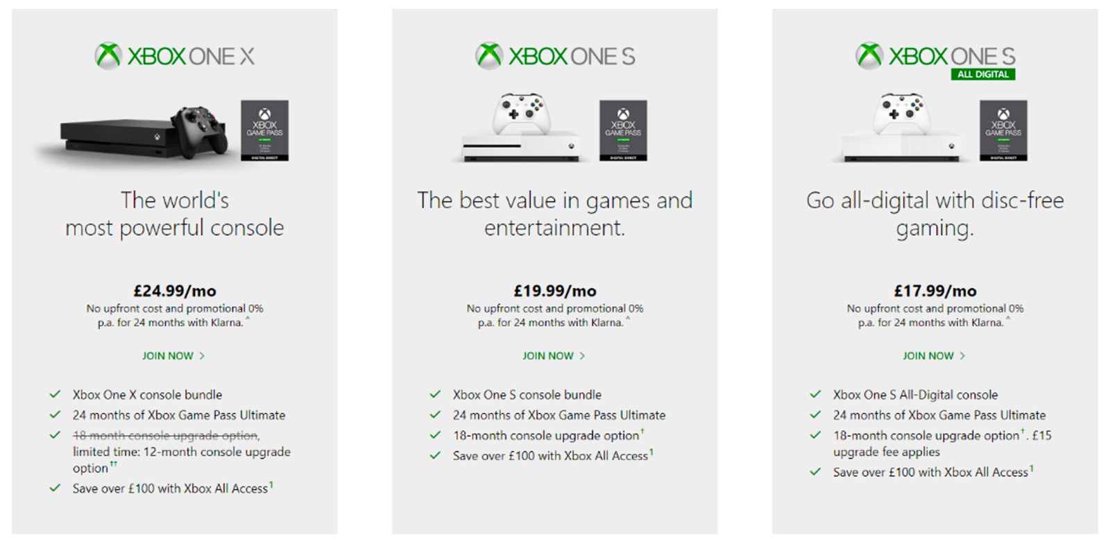 Xbox All Access is a phone style price plan, from £17.99 for Xbox One S ...