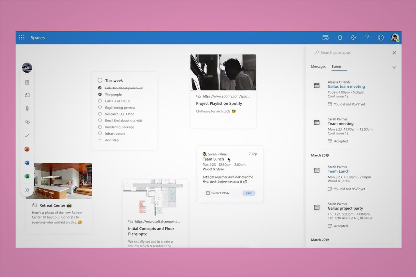 Microsoft Spaces feature for Outlook spotted in leaked video
