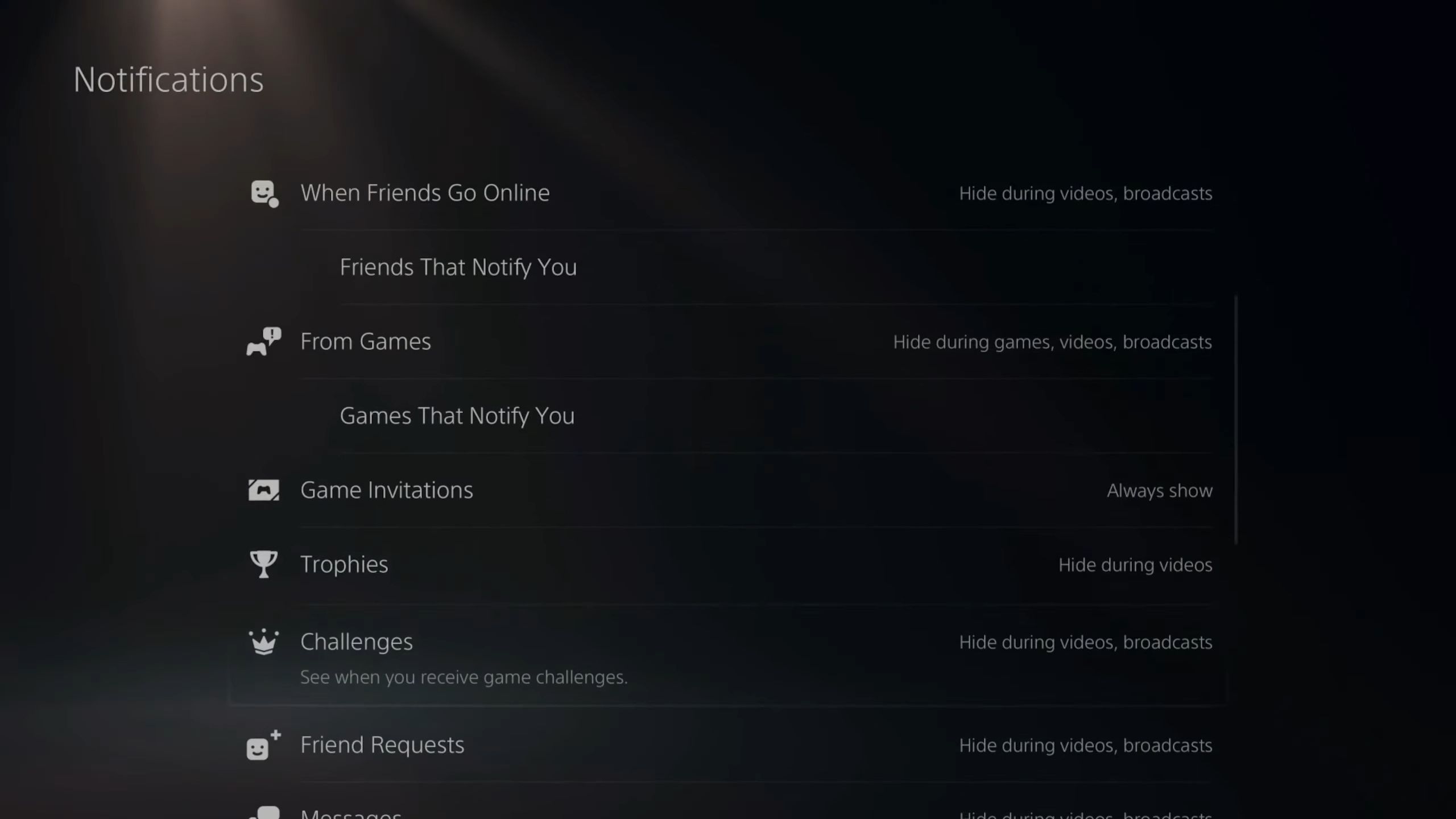 How to disable pop up notifications on the PS5