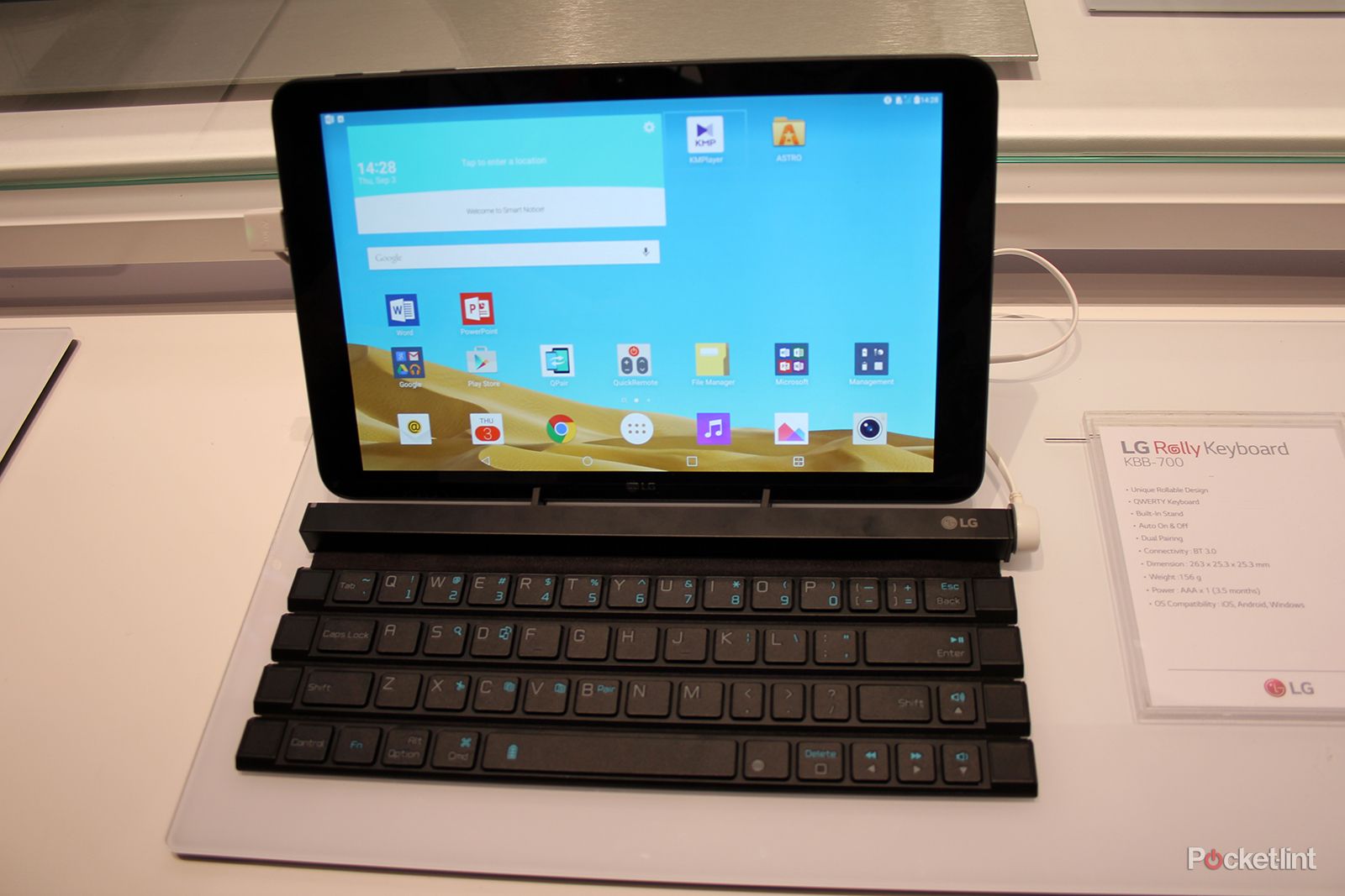 LG Rolly keyboard will roll up to fit in your pocket, almost